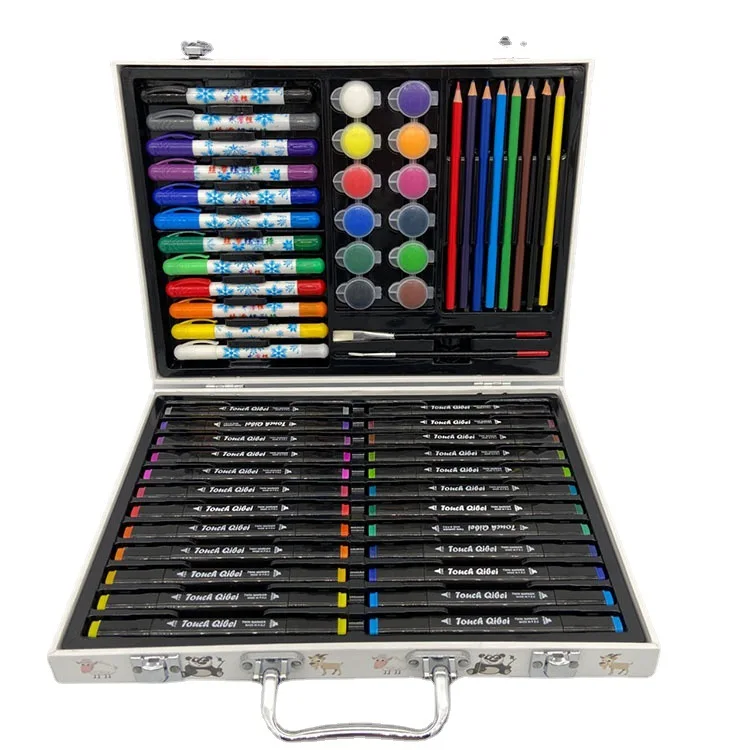 Educational Toys Plastic Box Art Drawing Set With Watercolor Pen And ...