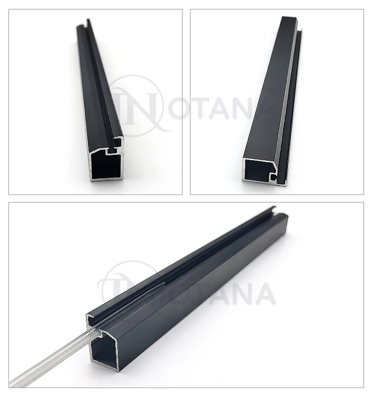 Aluminum Furniture Profiles Aluminium Wardrobe Profiles Powder Black ...