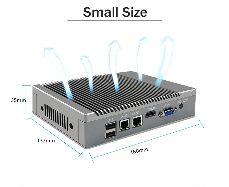 Industrial Edge Computing Mini PC with 8GB RAM and 128GB SSD Embedded ...