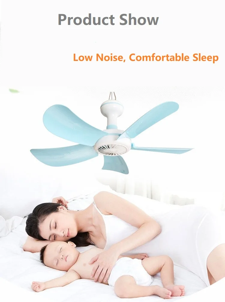 Small 220v Cooling Mini Ceiling Fans Four Blades Cool Fan Dormitory Fan ...