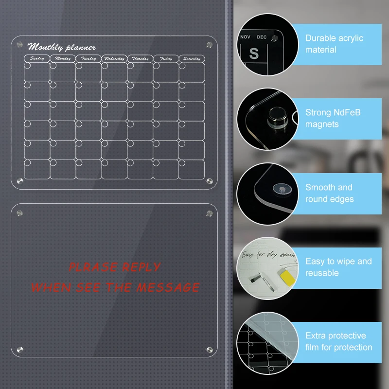 Transparent Calendar Planner Write Portable Monthly High Quality Hot ...