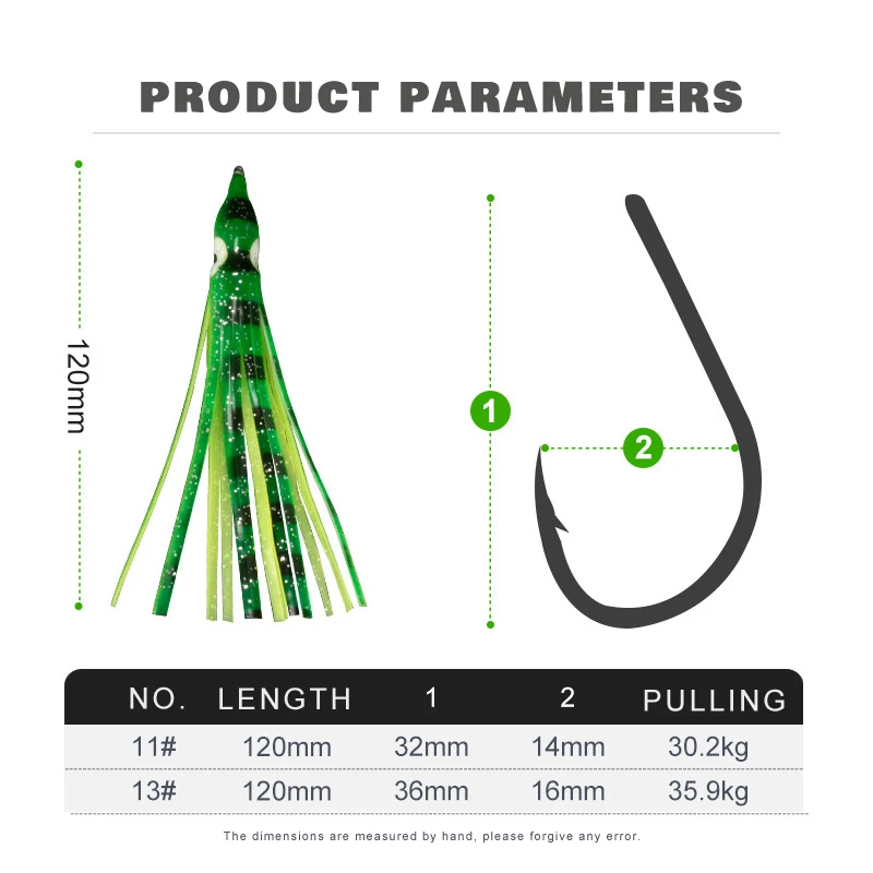 Deep Sea Boat Fishing DOUBLE Rig Assist Hook Octopus Squid Skirt Soft ...