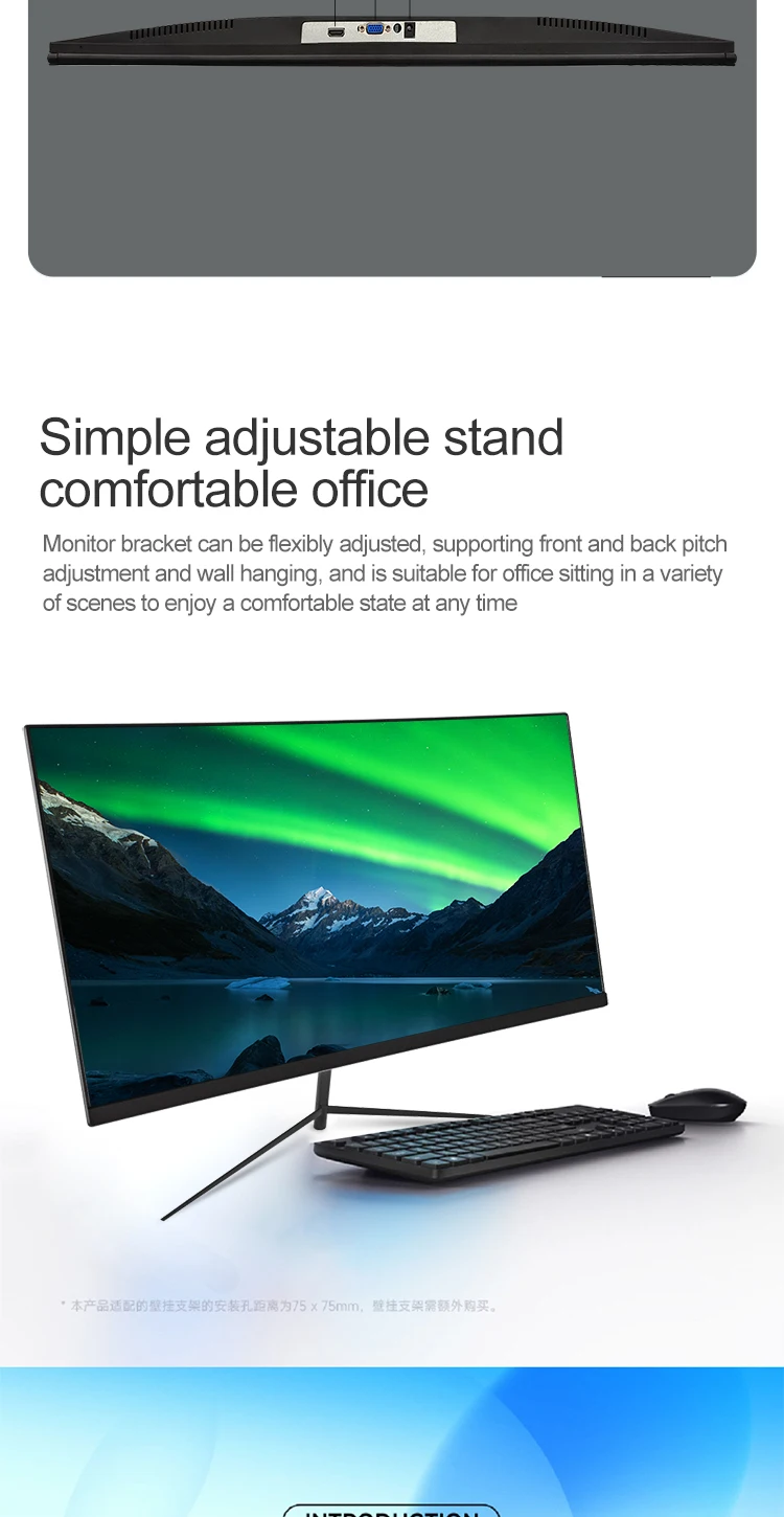 Frameless Curved Screen Display 24 Inch 75hz 144hz 165 Hz Led Gaming ...