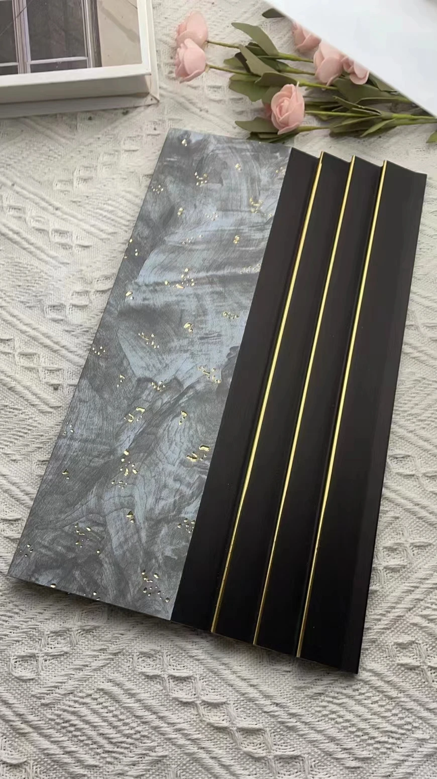 High Quality Factory Price Ps Wall Panel Decorative Gold Color 3d Wall ...