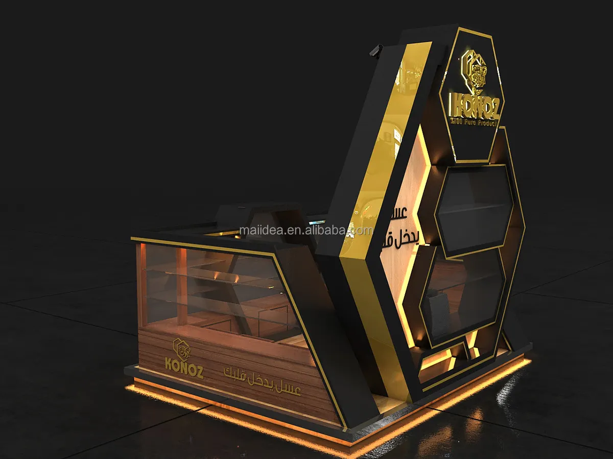 Luxury Honeycomb Booth Display Cabinets for Retail Kiosks - Modern ...