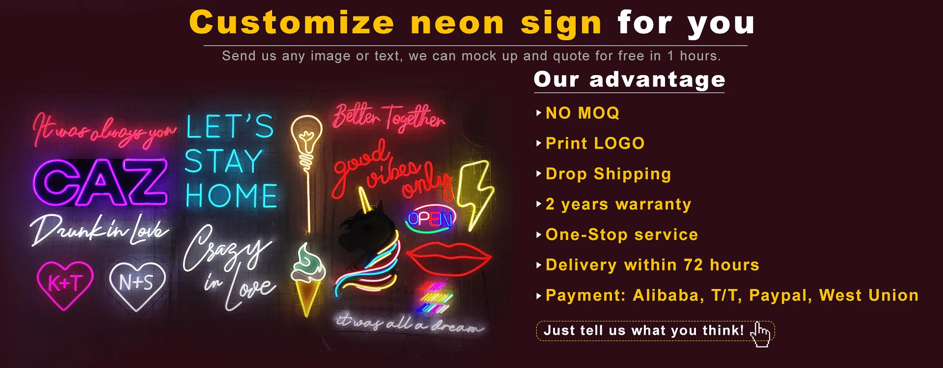 MJ UV Print Neon Sign Custom Manufacturer NO MOQ Dropshipping Neon Sign ...
