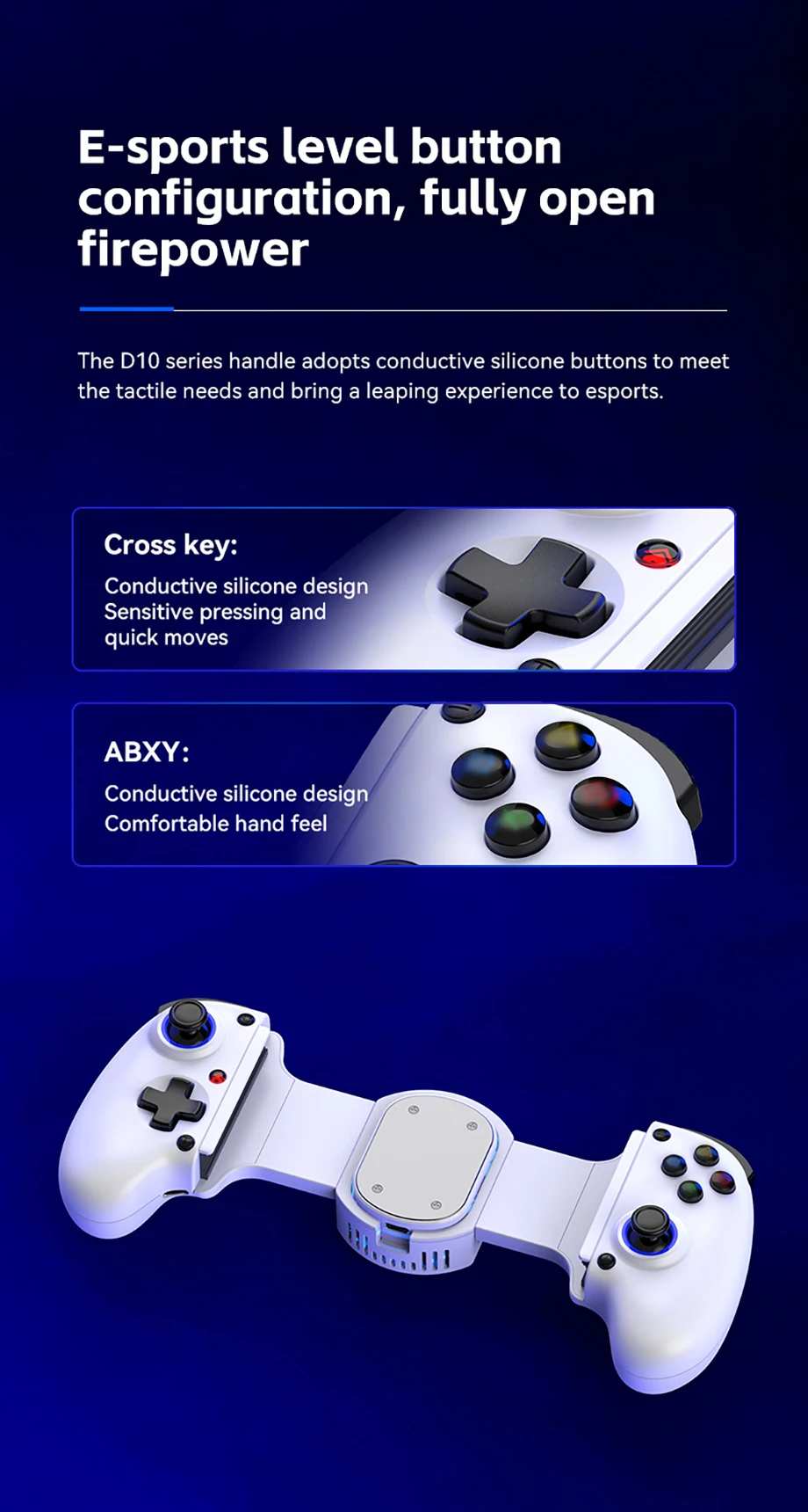 BSP D10/D10s 냉각 게임 컨트롤러 홀 조이스틱 게임 패드 IOS/Android/P4/P5/스위치 콘솔 모바일 게임 ...