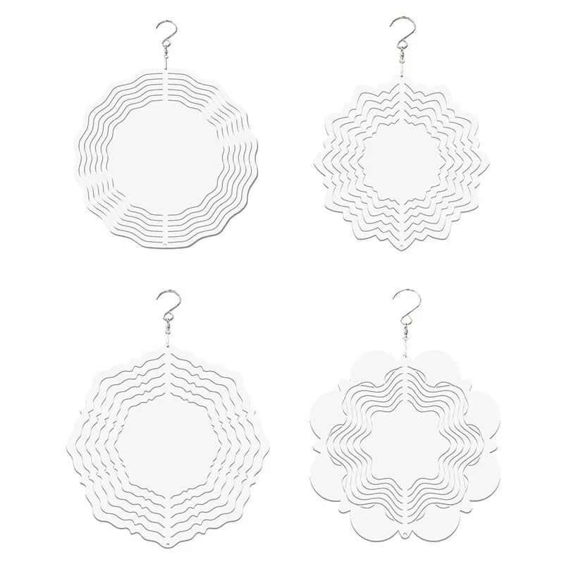 8" 10" Metal Aluminum Wind Chimes Spinners Sublimation Blank Double ...