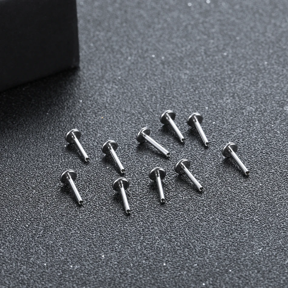 10Pcs/Pack Surgical Steel Internally Threaded Replacement Base Labret ...