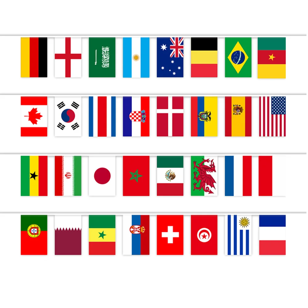 Custom 32 Countries National String Flags 100% Polyester 20*28cm ...