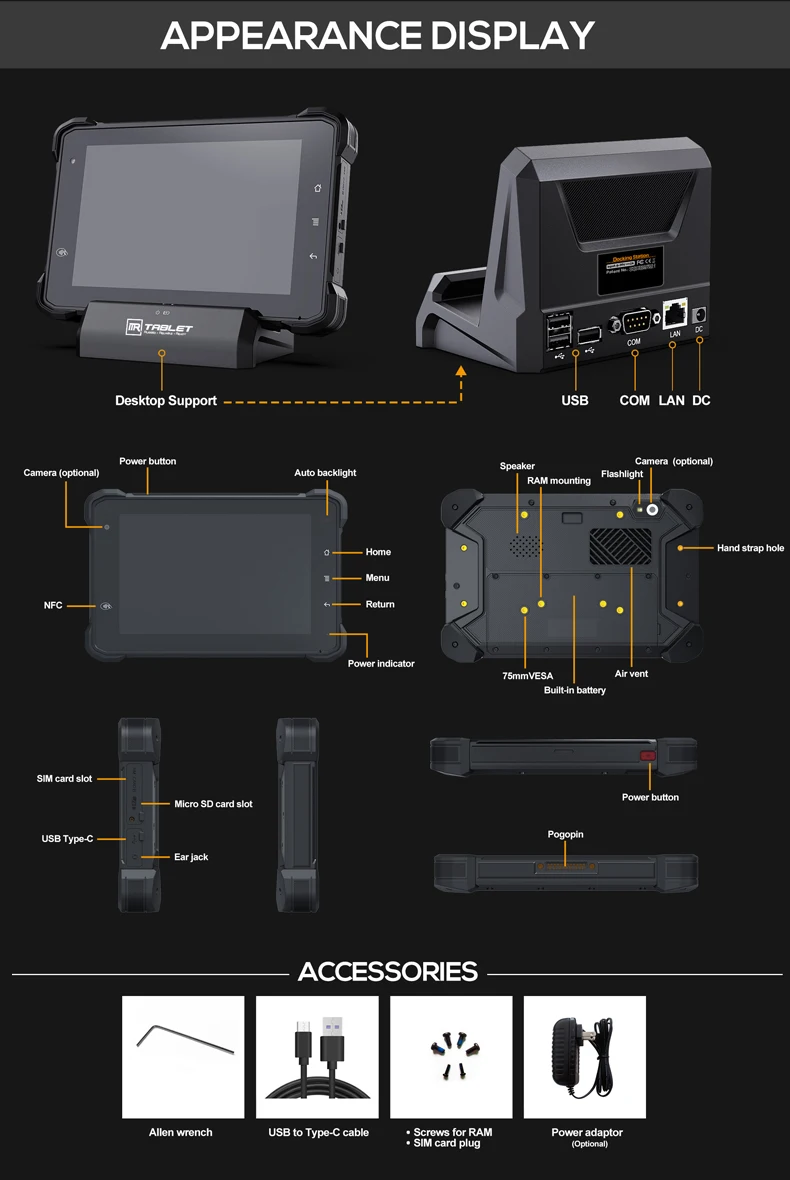 Rugged Industrial Handheld Terminal Tablet Pc Android 4g Lte Gps 7 Inch ...