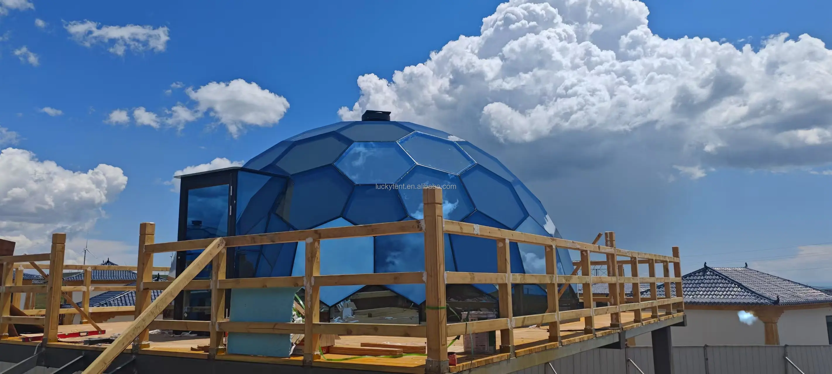 Outdoor Luxury Glamping Igloo Glass Dome House with Bathroom for Beach ...