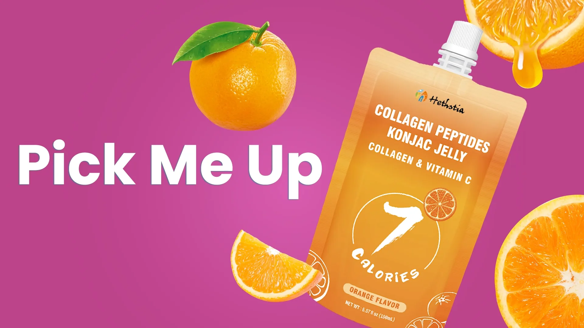 Jelly Snacks Sweet Fruits Juice Collagen Peptide Orange Flavor Konjac ...