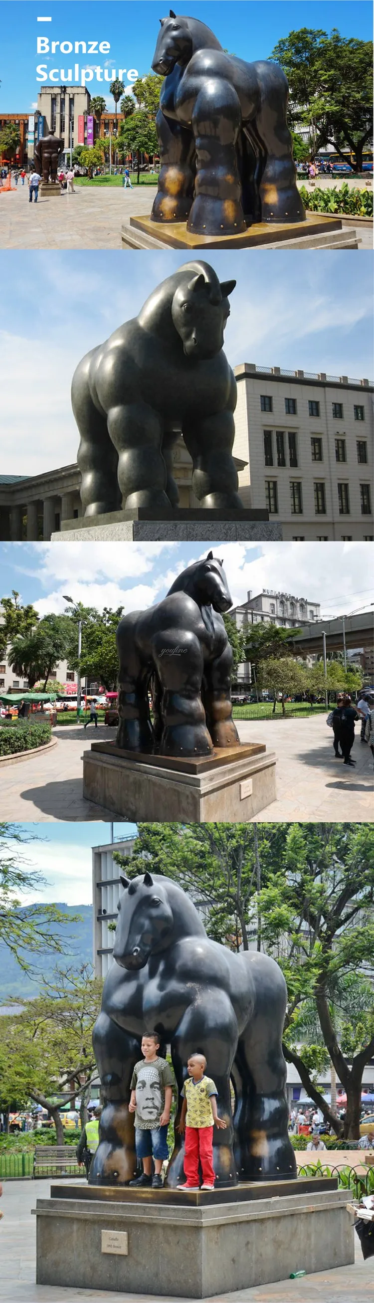 Outdoor Garden Fernando Botero Bronze Fat Horse Statue