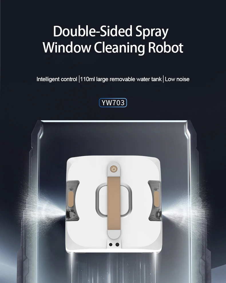 Smart Glass Wall Cleaner - App-Controlled Dual Spray Robot