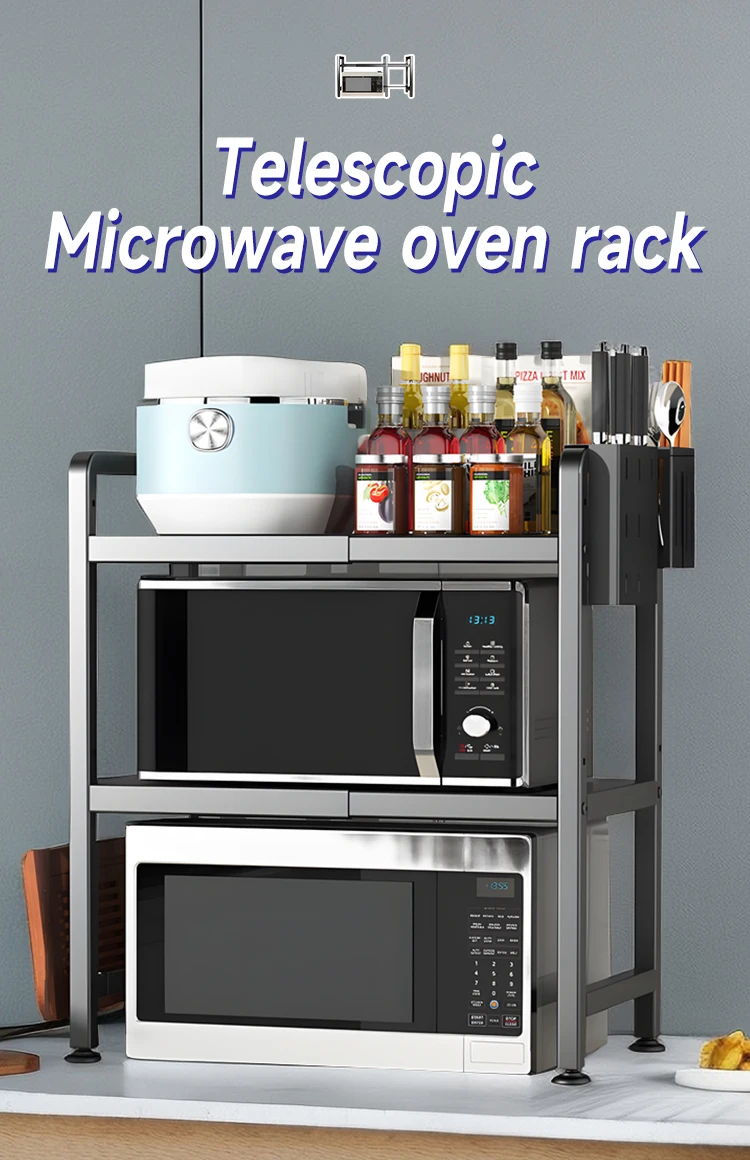 2 Tiers Multifunctional Kitchen Microwave Stand Rack Oven Rice Cooker ...