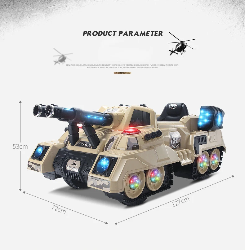 QS Children Outdoor Big Hand Drive Cars Electric RC Tank