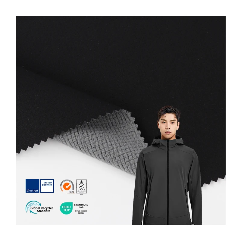 High Quality Comfortable 30D Interlock Bonded TPU Bonded Waffle Fleece ...