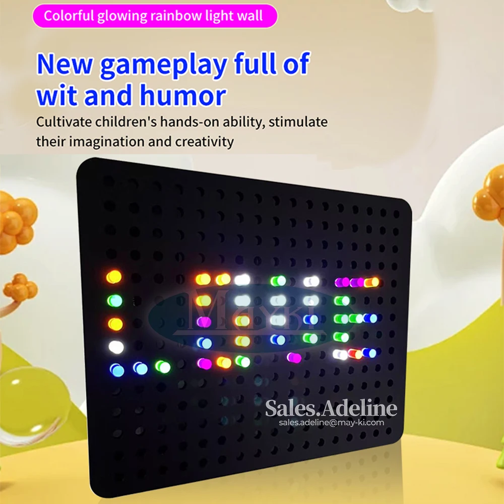 Tactile Sensory Rod Wall Panel - Bright LED Pegboard for Autistic Children