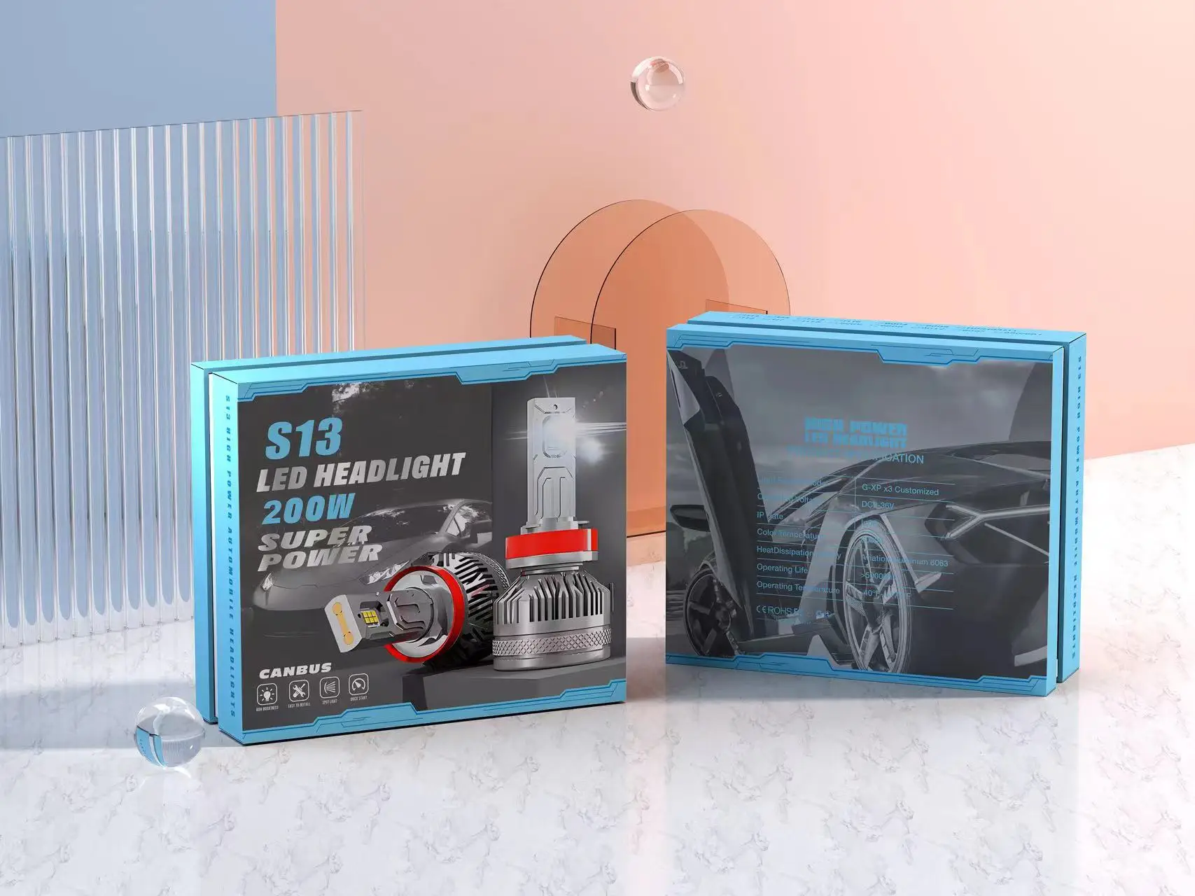 Haizg S13 200w 50000lm H4 H13 H7 9005 9006 Aluminum Luces Led Para Auto Movie Low Beam Csp White ...