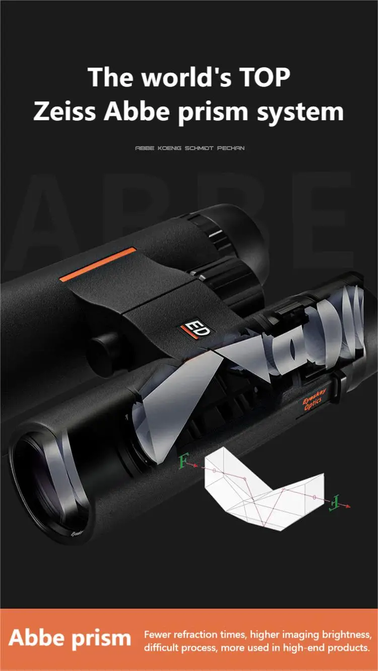 10x42 Abbe Prism Ed Telescope High Power Hd Low Light Night Vision ...