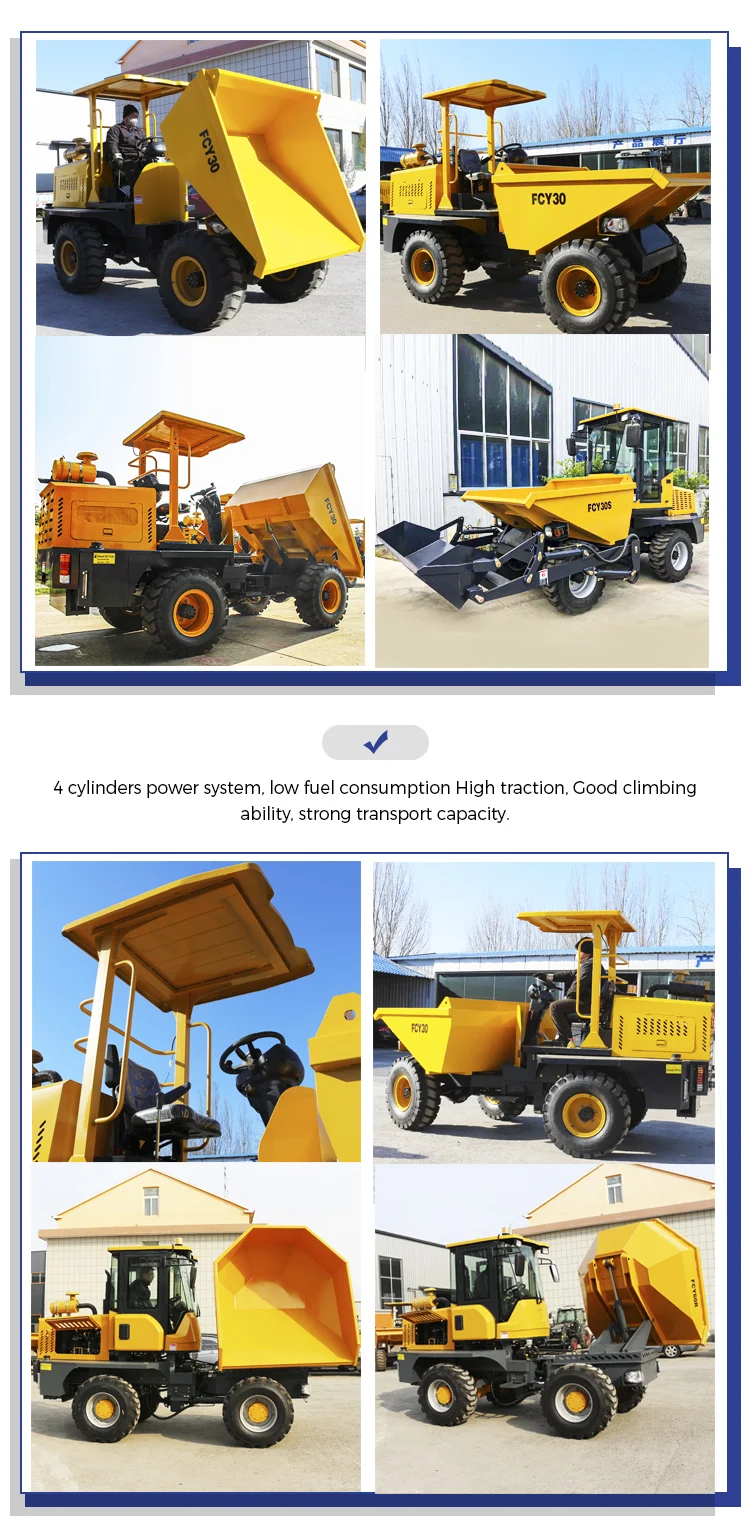 3 Ton Fcy30r 4x4 Hydraulic Tipping Front Tipper Dumper Diesel Mini ...