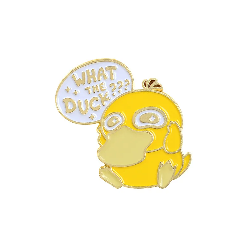 Yellow Cartoon Cute Confused Duck Metal Pins Brooches Badges For Women ...
