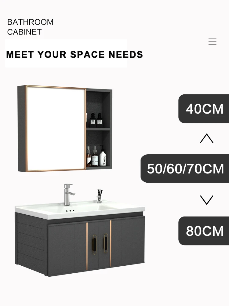 Modern Luxury Bathroom Equipment - Black Wall Mounted Vanities