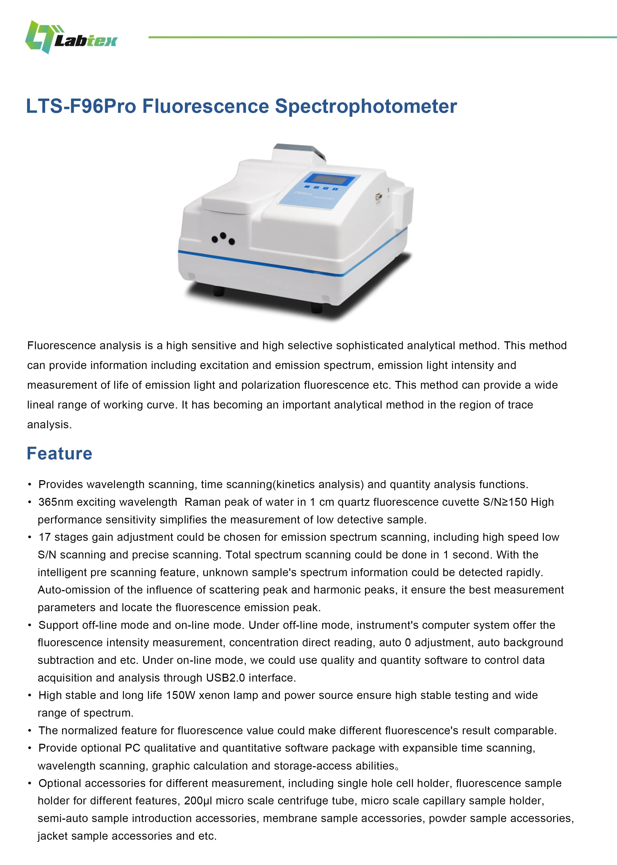 Labtex Lts-f96pro Fluorescence Spectrophotometer Laboratory ...