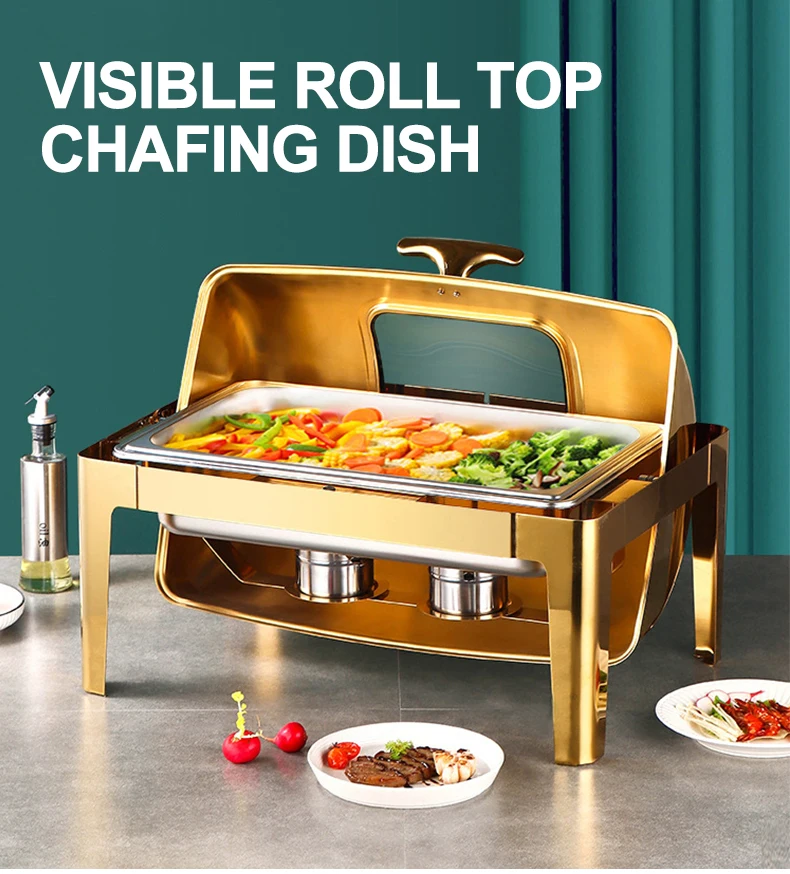 Wedding Roll Top Chaffing Gold Marmite Chauffante Service Traiteur Food ...