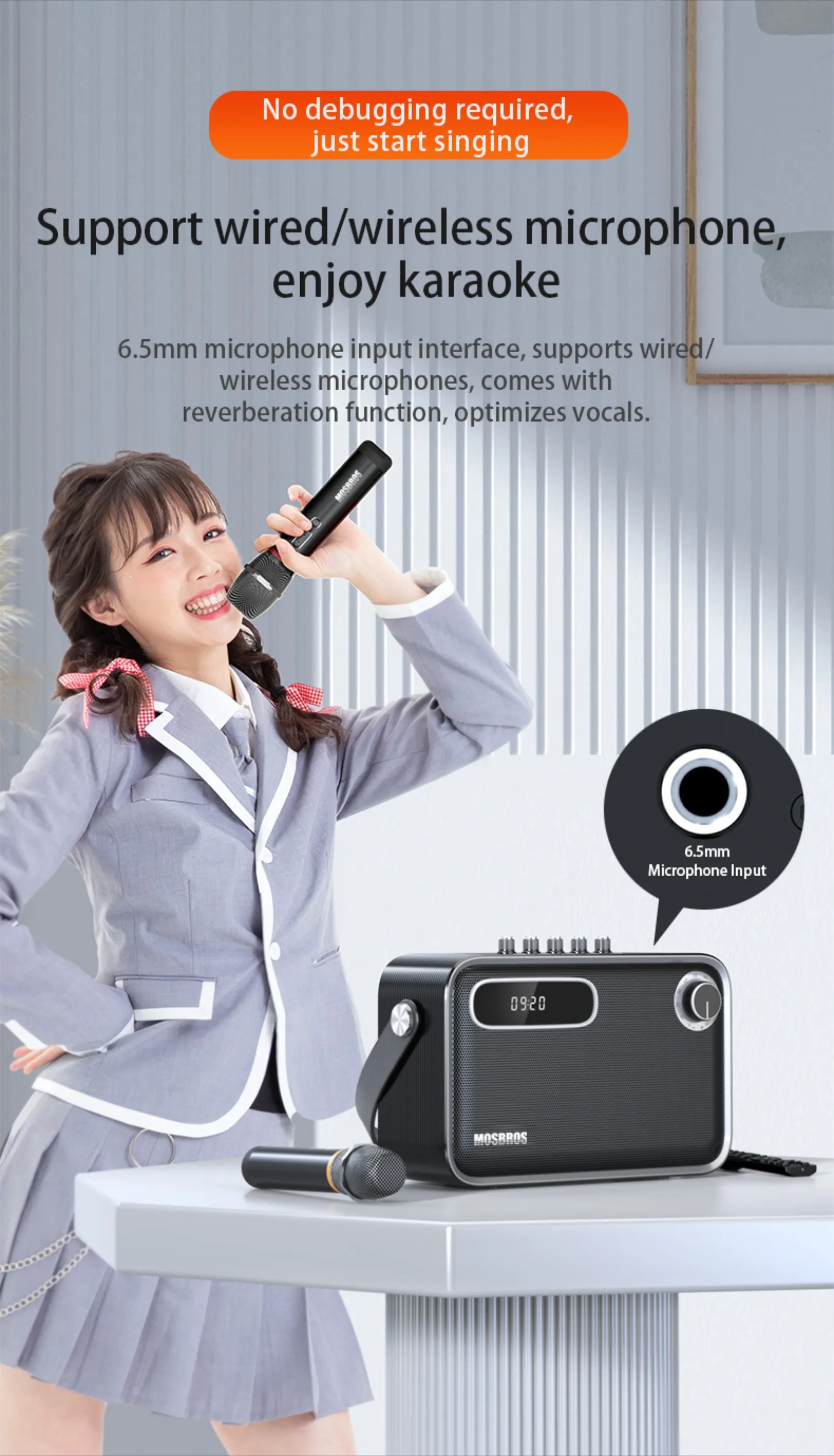 MOSBROS KARABOX 12K - Portable Karaoke Speaker with Subwoofer