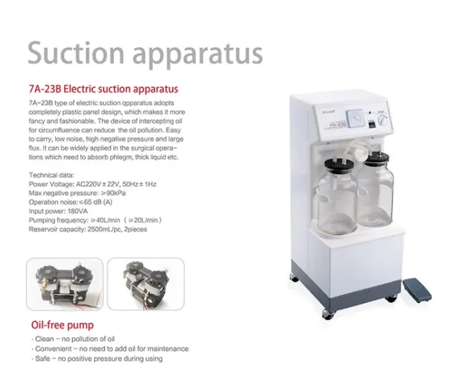 Yuwell 7A-23B Infant Children Medical Device - 2500ml Suction Machine