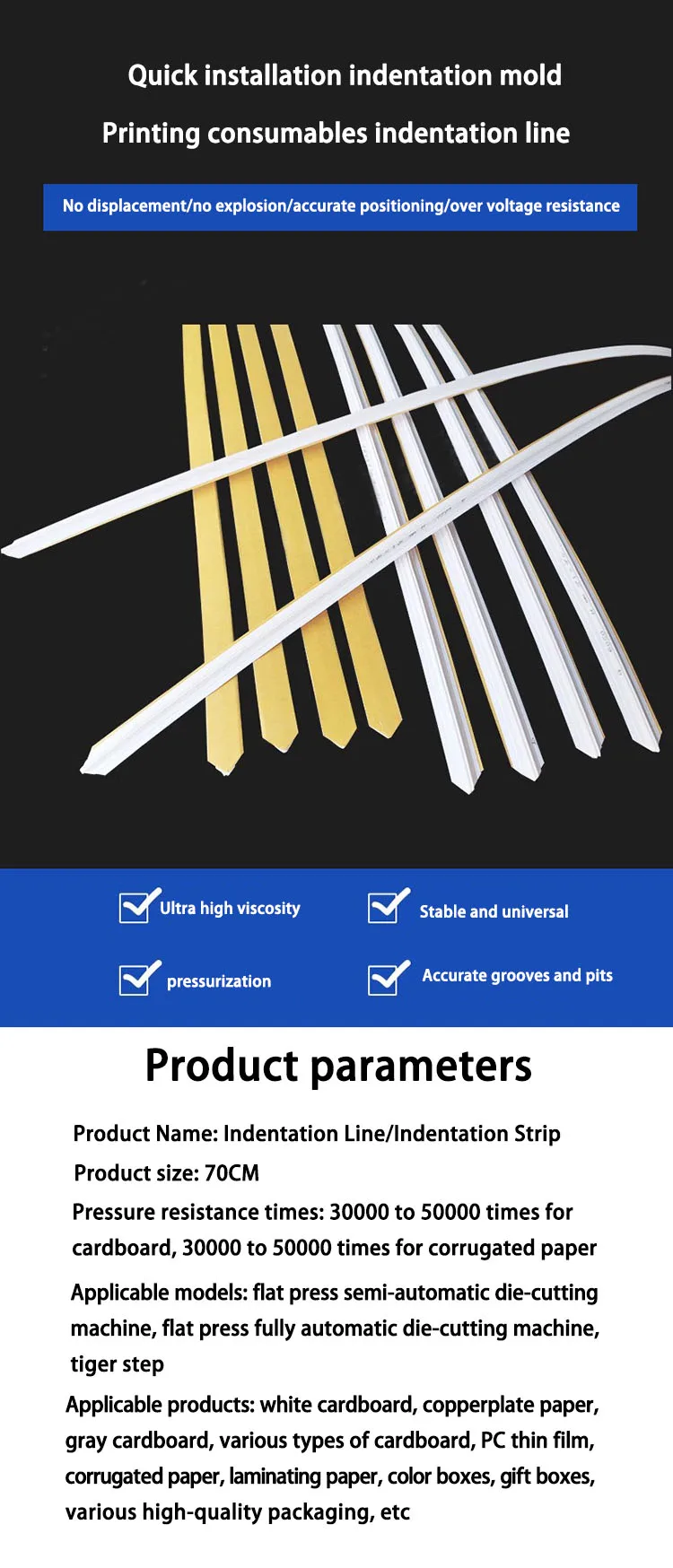 Adhesive Creasing Channel Board Creasing Matrix for Die Cut Machine ...