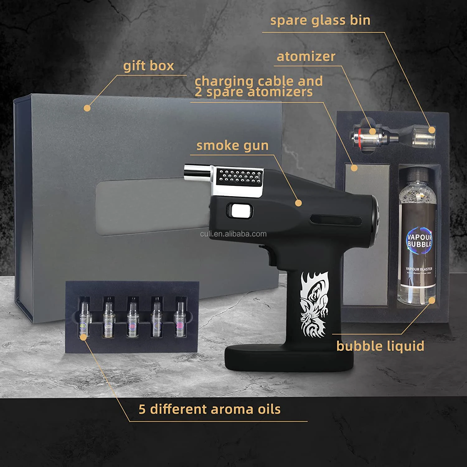 2023 Flavour Blaster Smoke Bubble Gun Kit Machine Smoke Maker Smoking ...