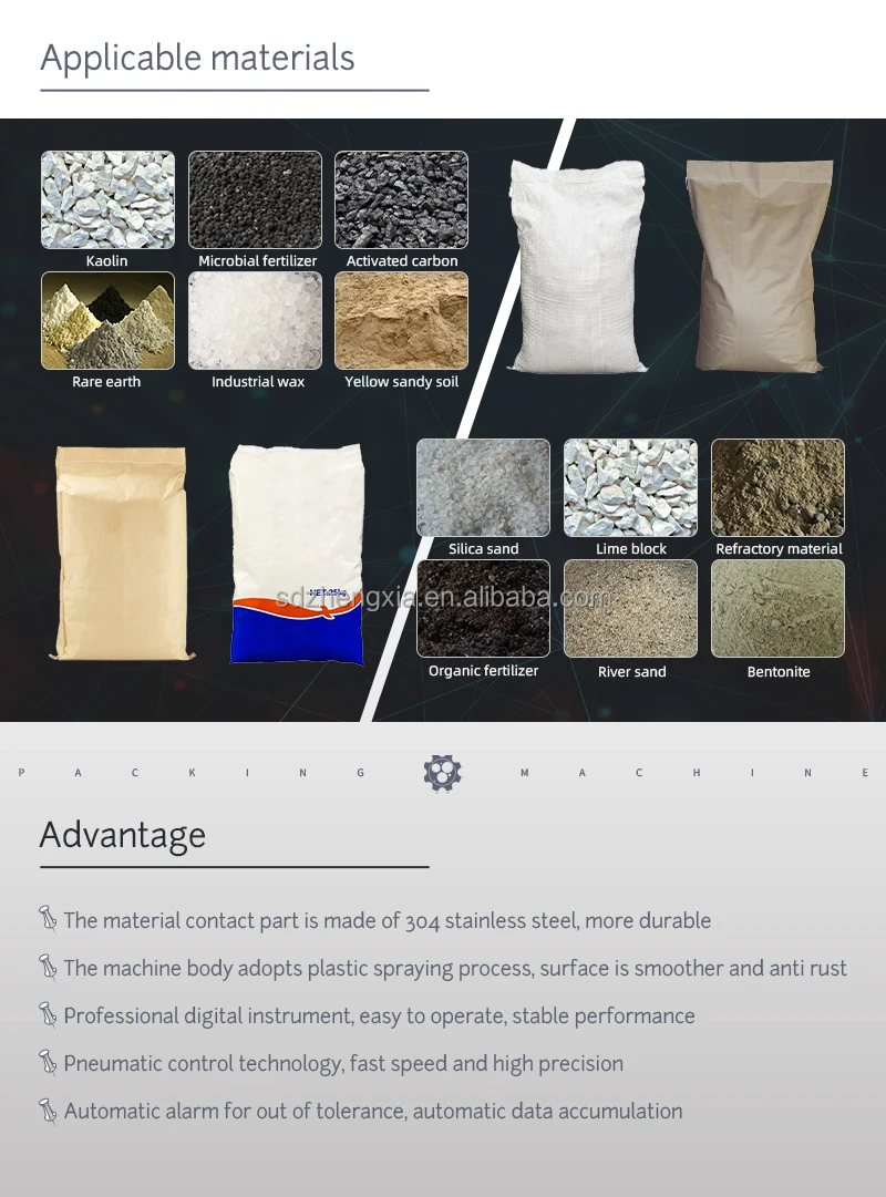 Gravel Stone Bagging Machine 5kg 10kg 25kg 50kg Animal Feed Limestone ...