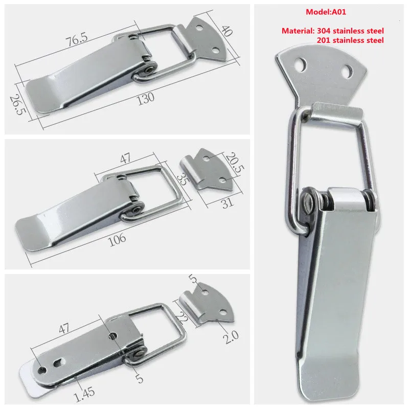 Galvanized Fastener Toolbox with Spring-Loaded Draw Latch Toggle Hasp ...