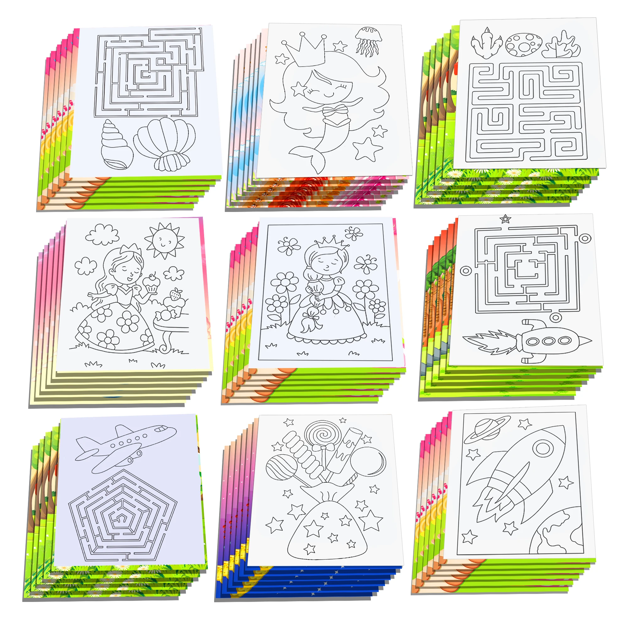Ty037 Cartoon Character Theme Coloring Books School Activity Fillers ...