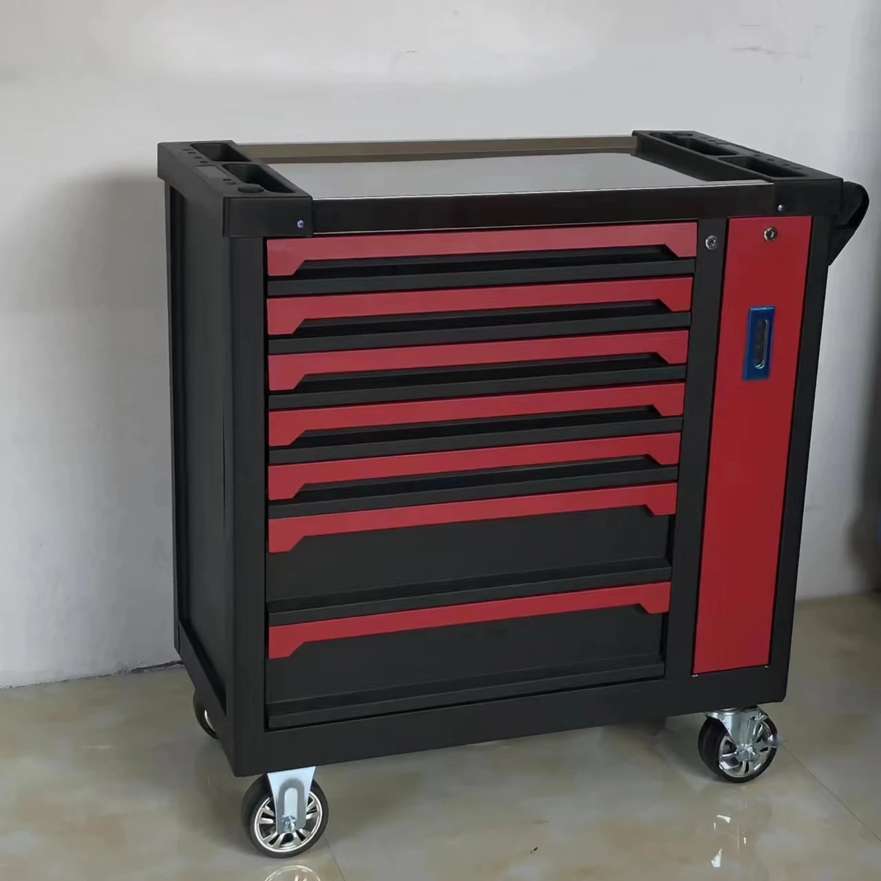 7 Drawers Garage Storage Tool Chest Workshop Trolley Heavy Duty Tool ...