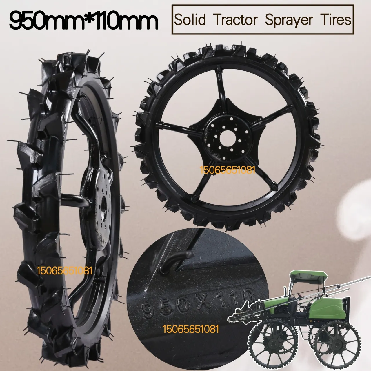 New Design Solid Agricultural Rice Tractor Tires for Paddy & Sugarcane ...