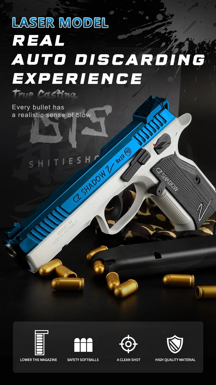Shell Ejecting Toy Gun Cz75 Laser Pistol Auto Discarding From Cartridge ...