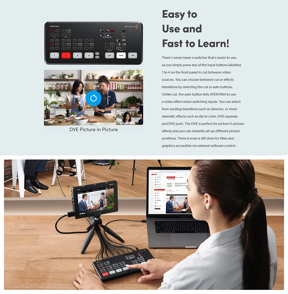BMD ATEM Mini Pro Video Mixer & Live Streaming Switcher