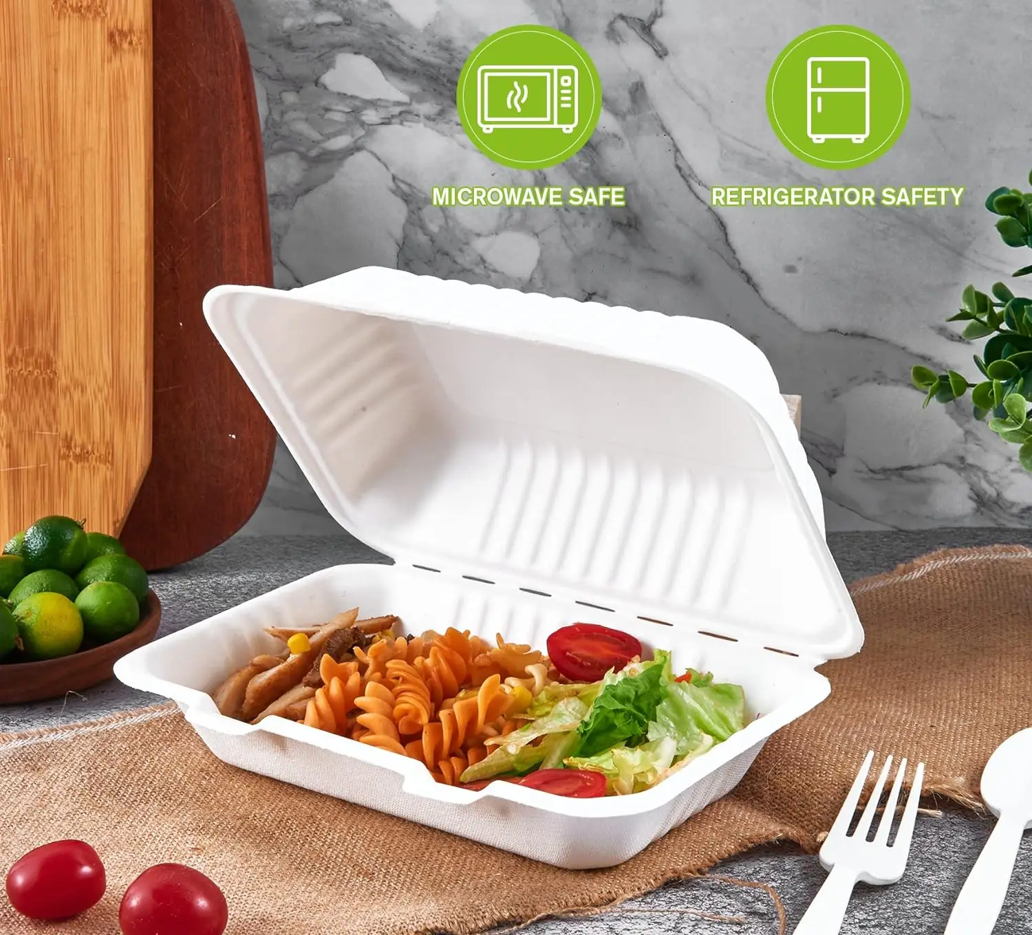 Eco-Friendly Biodegradable Sugarcane Fiber Bagasse Food Container ...