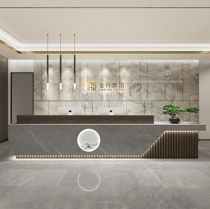 small reception desk modern commercial office furniture hotel Lobby ...