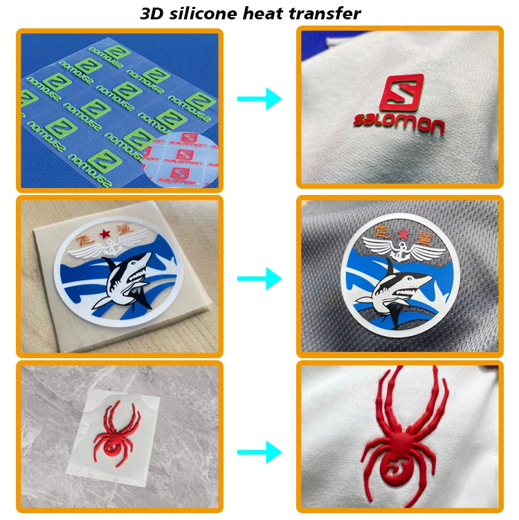 Factory Custom Puff 3d Heat Transfer Vinyl Colorful Letters Silicone ...