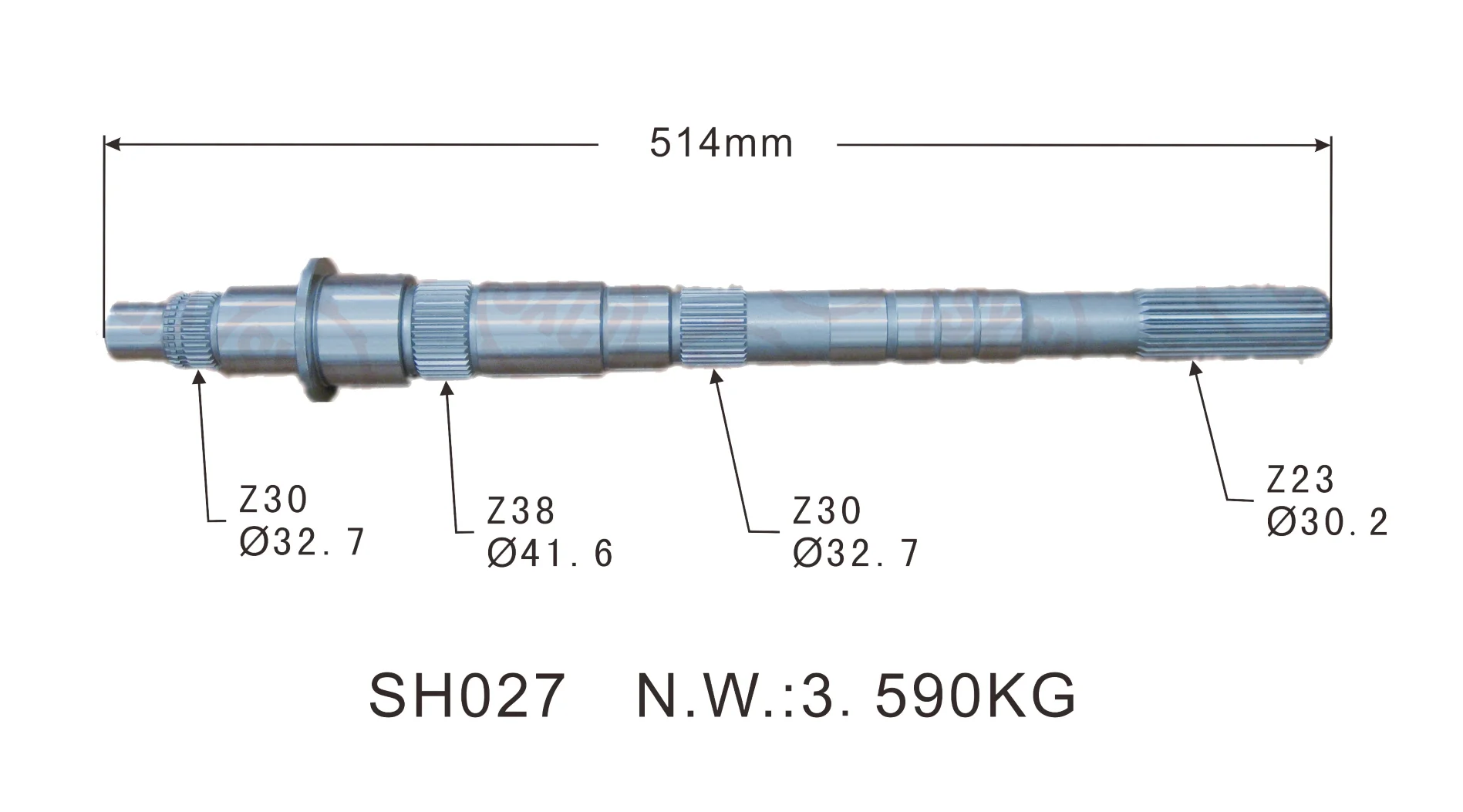 Factory auto transmission gearbox parts gear shaft main shaft OEM 33321 ...