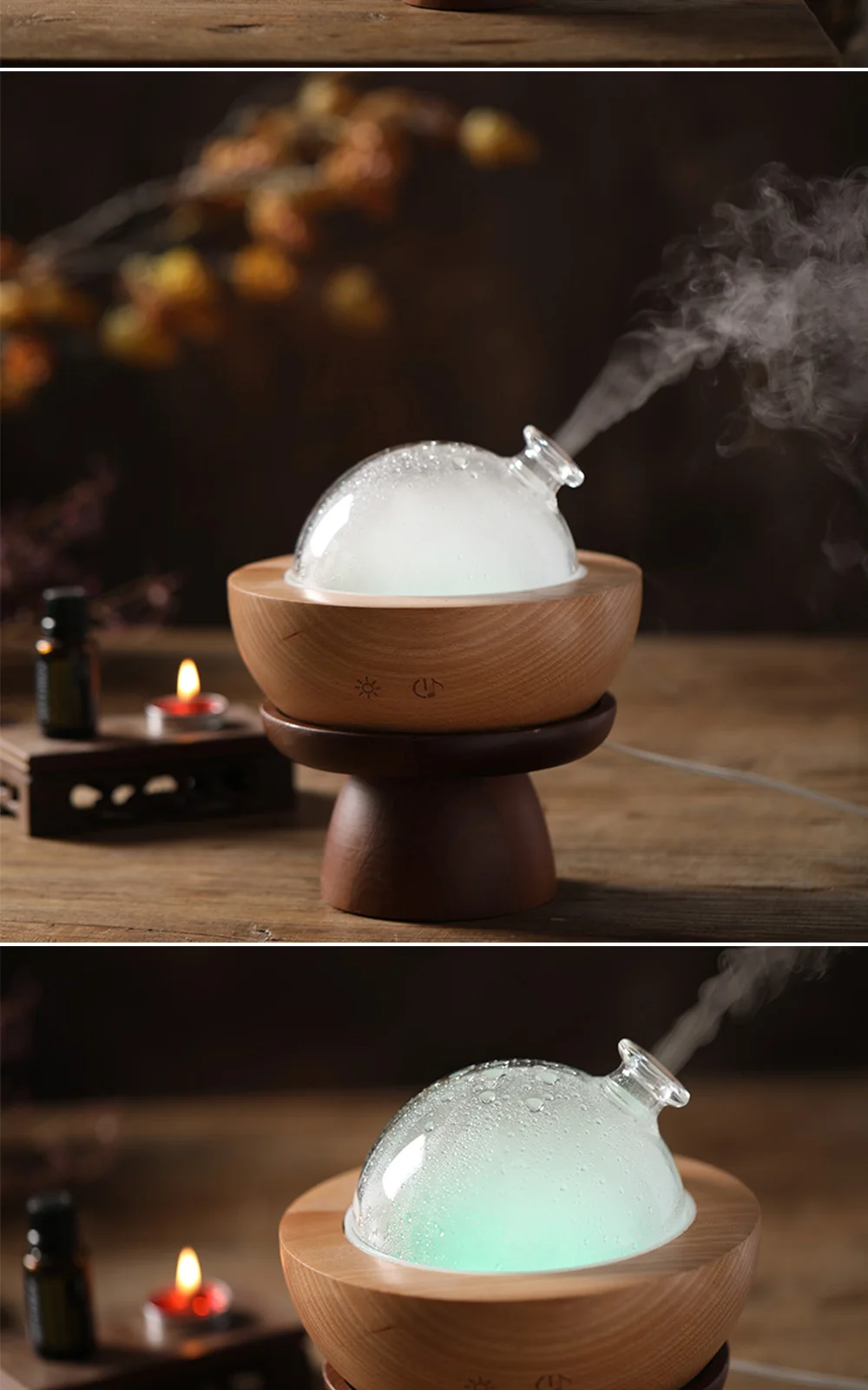 Smart Wood Water Ultra Sonic Ultrasound Ultrasonic Mist Maker Music ...