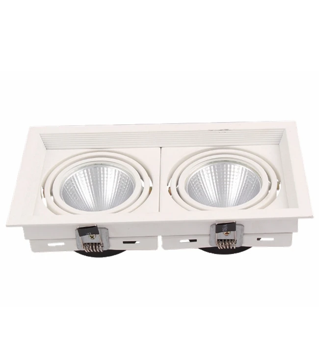 Double Head 12w Ceiling Recessed Mounted Rectangle Cob Led Grille ...