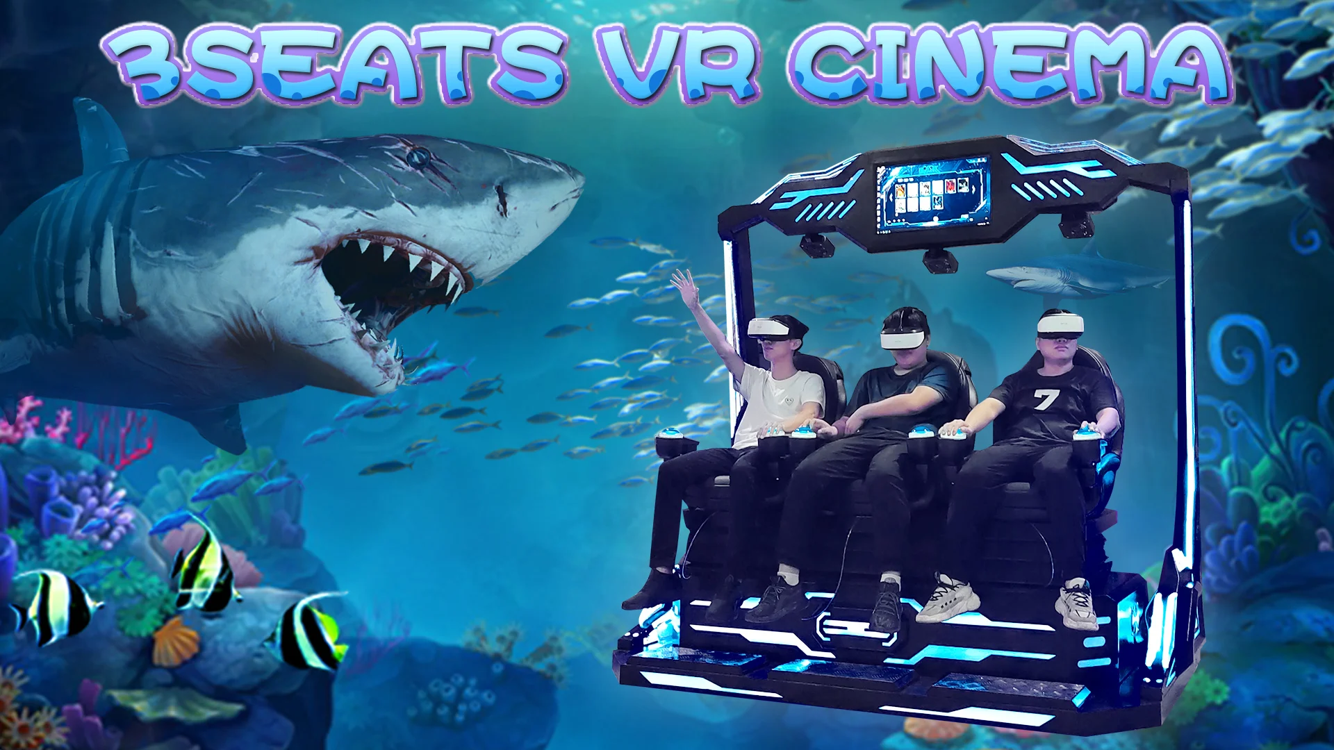 Vr Amusement Park 3 Seats Multi-players Vr Cinema Chair Virtual Reality Game Center - Buy Vr 3 ...