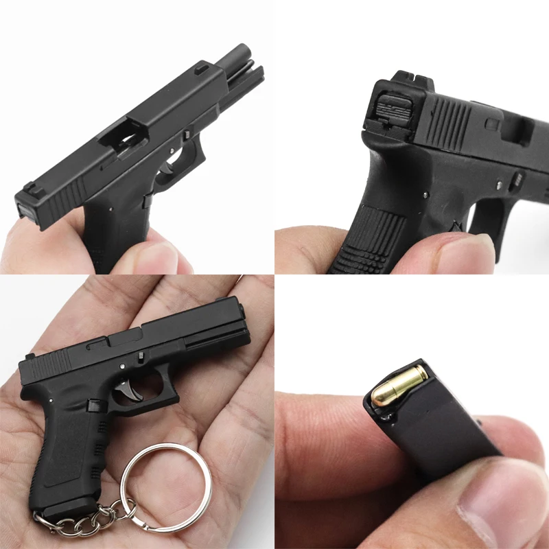 Metal Glock G17 Key Chain - Safe Toy for Outdoor Fun