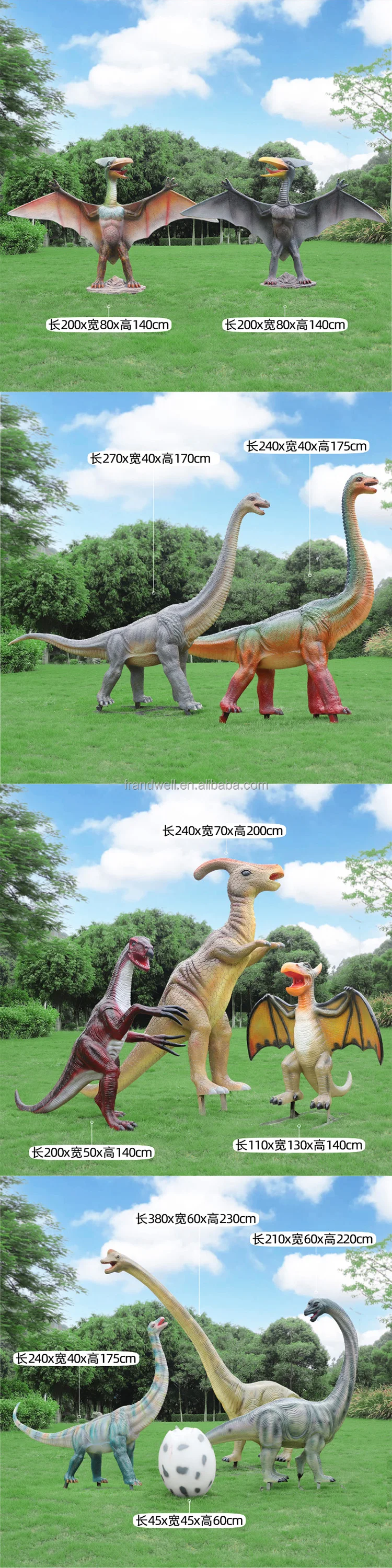 Fiberglass Resin Jungle Animal Props Lifelike Dinosaur Statue Dinosaur ...